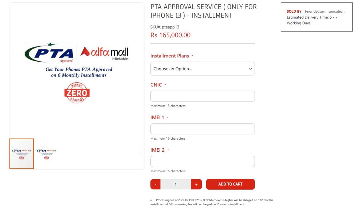 Get Your Phone's PTA Approval on Installment Plan via Alfa Mall