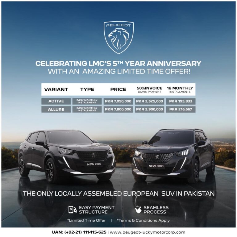 Peugeot 2008 Installment Plan - May 2024 - INCPak